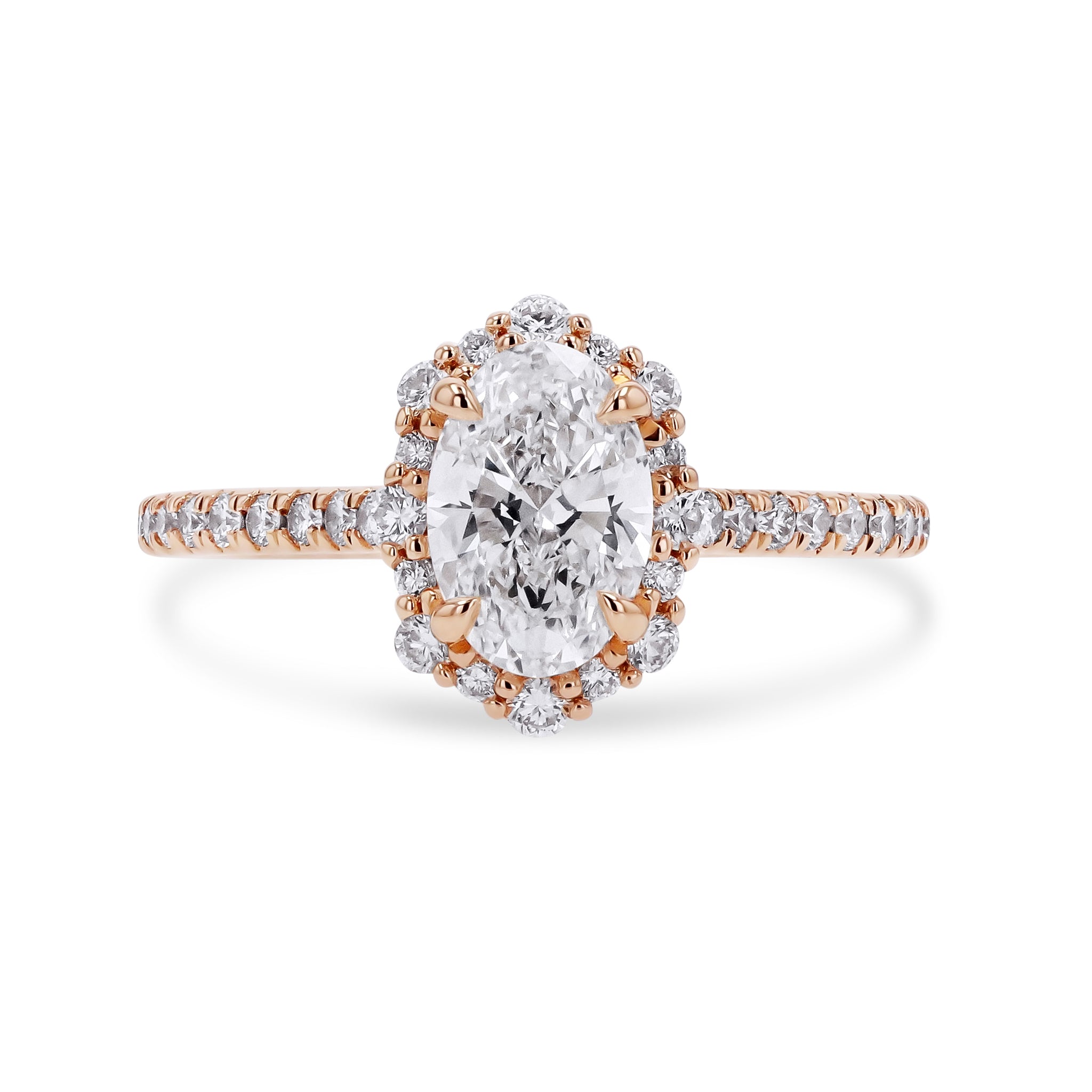 Forevermark Oval-Cut Cluster Halo Engagement Ring | Skeie's Jewelers