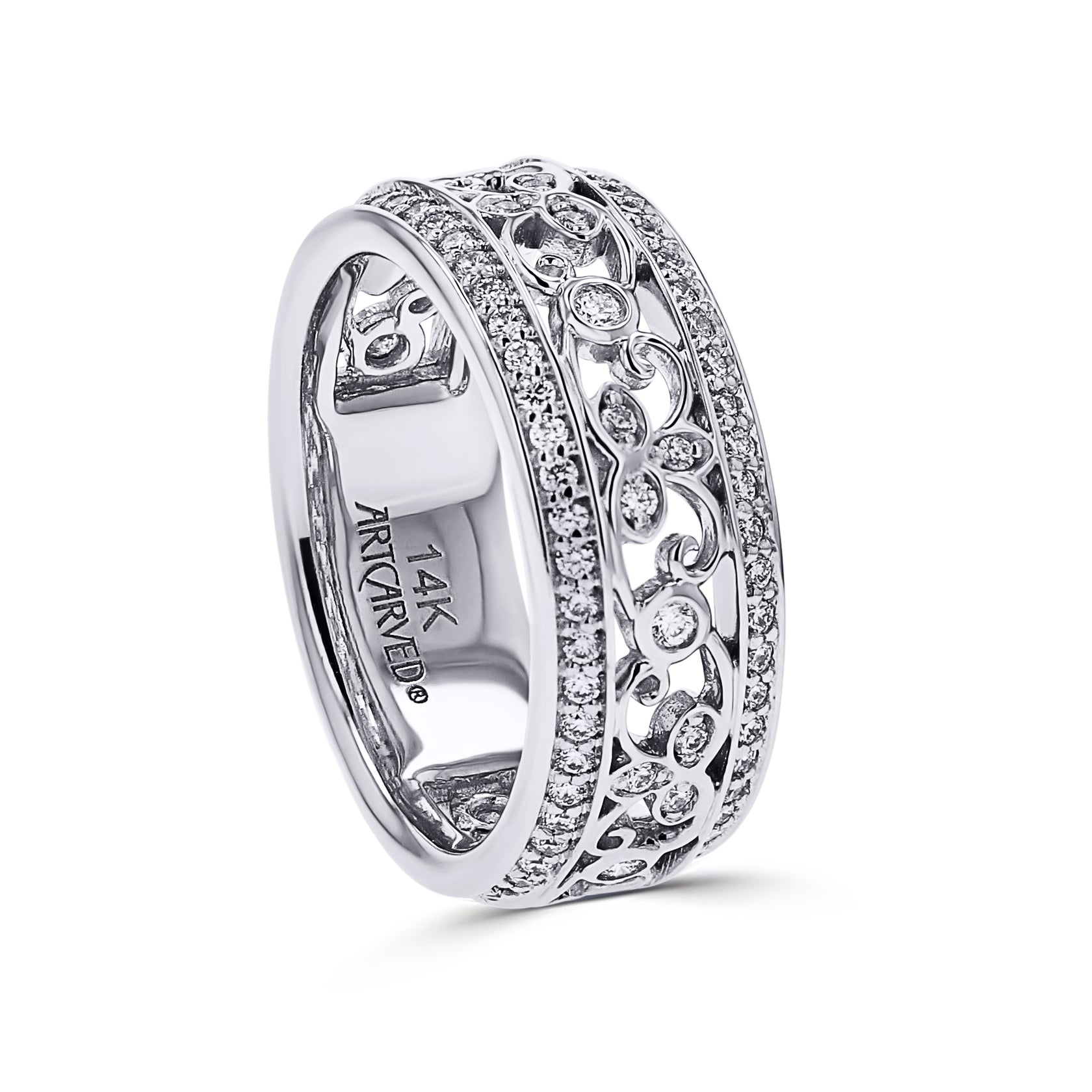 Vintage Scroll Design Diamond Anniversary Ring | Skeie's Jewelers